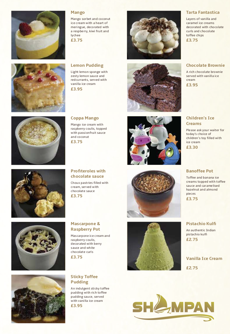 Dessert Menu Page 1 Shampan